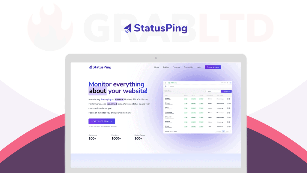 StatusPing Lifetime Deal | Website Monitoring Service With Status Pages